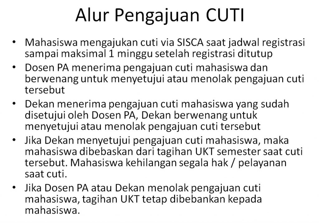 Begini Pengajuan Cuti Kuliah Resmi secara Online – SISCA | Sistem ...