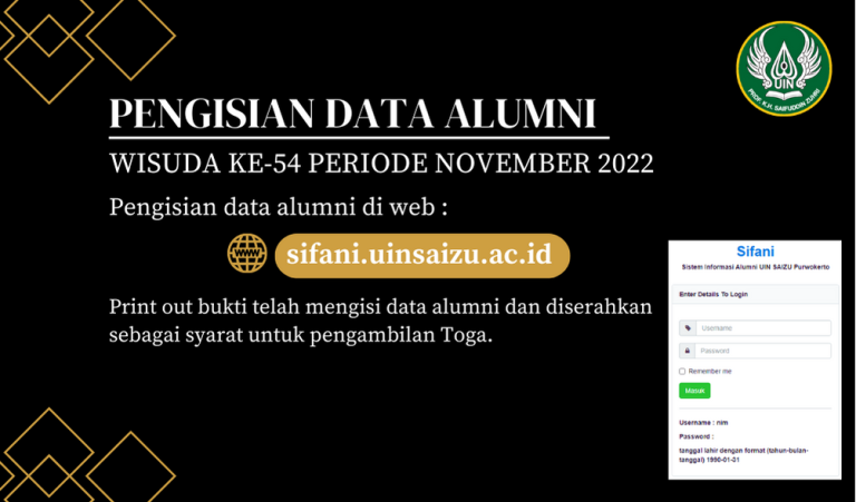 Pengisian Data Alumni dan Jadwal Pengambilan Toga Wisuda Ke-54 Periode ...